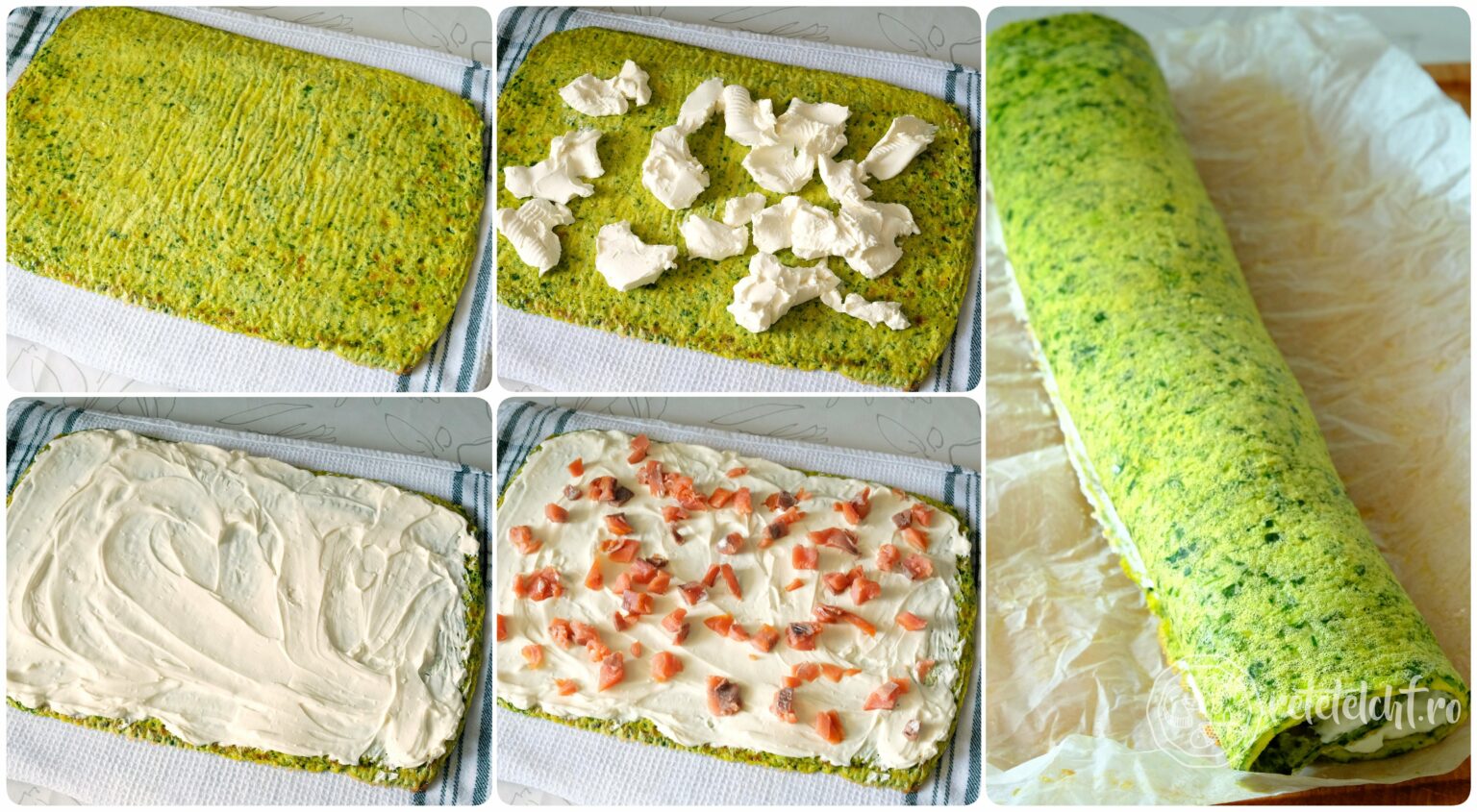 Ruladă de spanac cu cremă de brânză și somon – Rețete LCHF